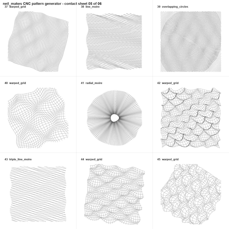 Set of 50 X Geometric Moiré / Interference Pattern Vector Files for ...