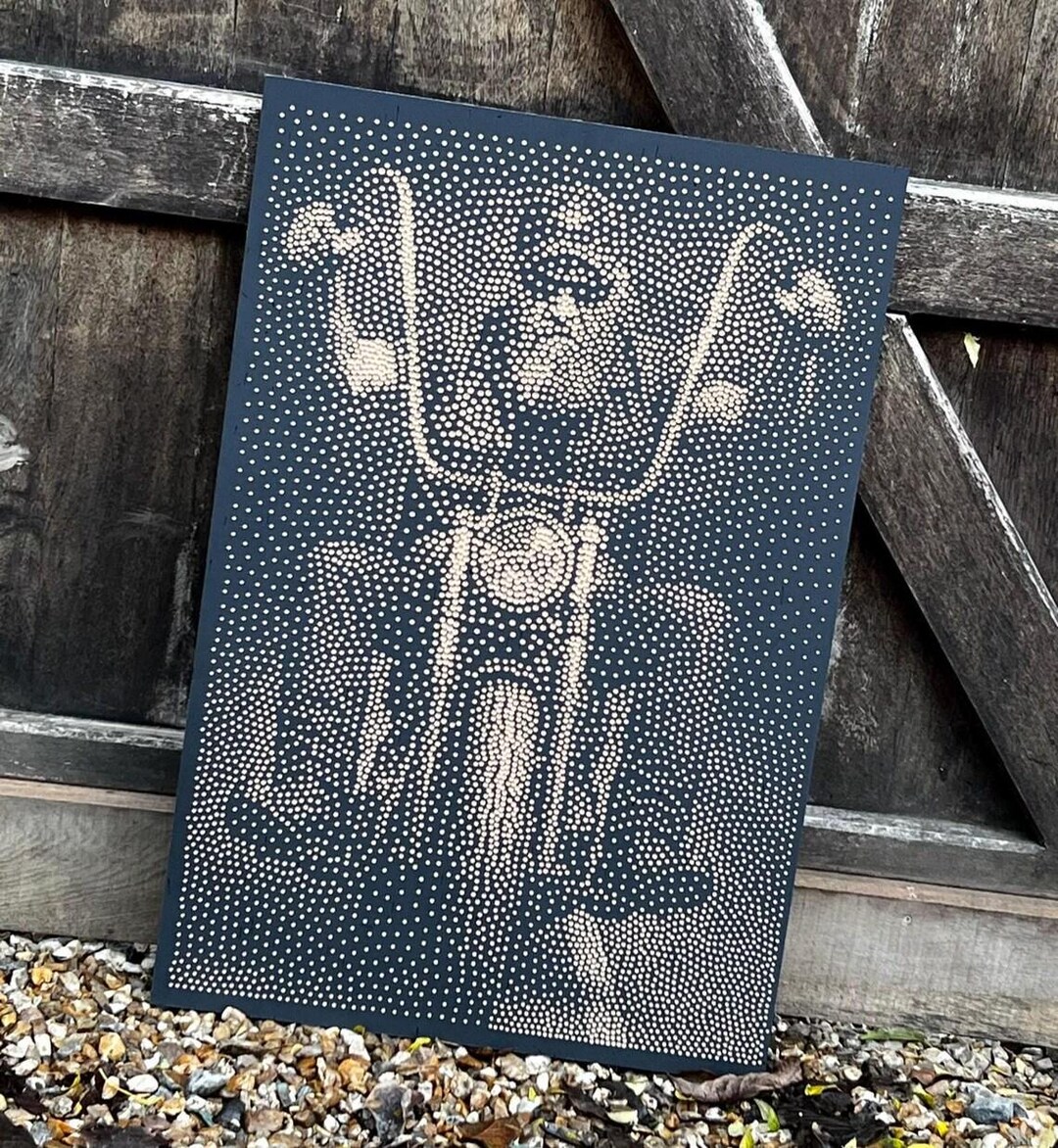 Neil Makes Stipple Art CNC Cut MDF Dot Painting - Easy Rider - Etsy