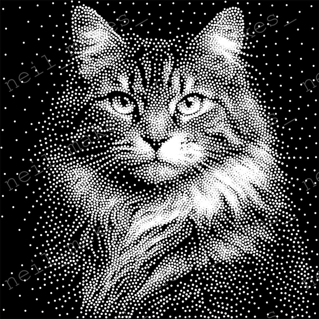 Maine Coon Cat Stipple Art Vector Image CNC Router Project / Laser ...