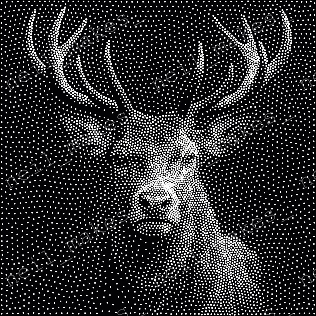 Stag Deer Stipple Art Vector Image CNC Router Project / Laser Engraving ...