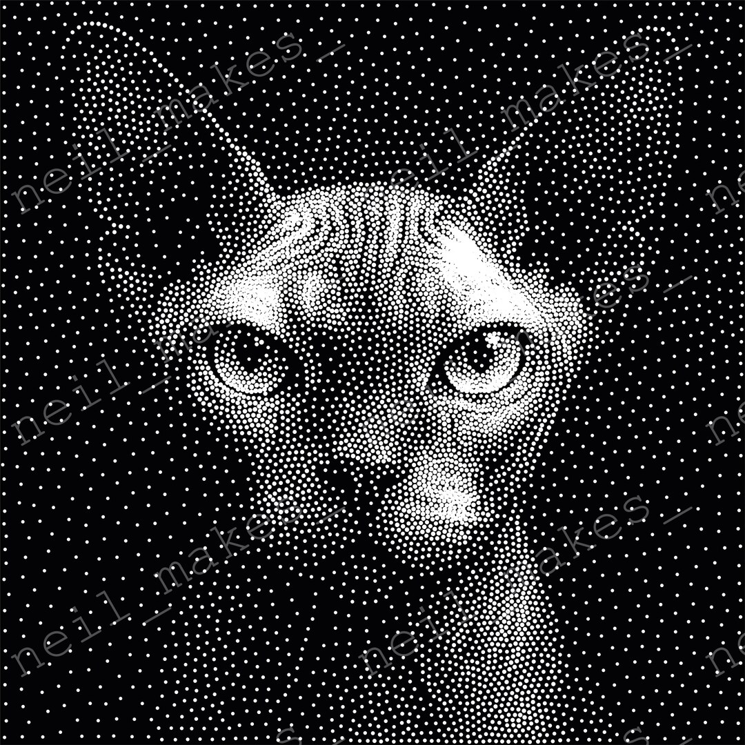 Sphinx Cat Stipple Art Vector Image CNC Router Project / Laser ...