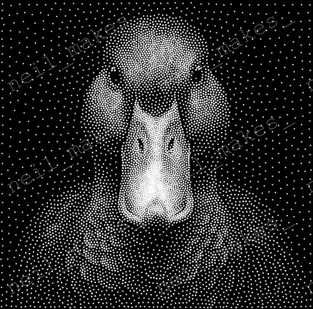 Duck Stipple Art Vector Image CNC Router Laser Engraving File Download ...