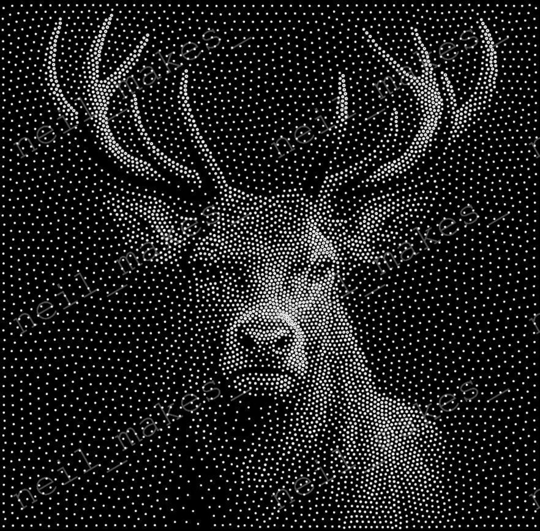 Stag Deer Stipple Art Vector Image CNC Router Laser Engraving File ...