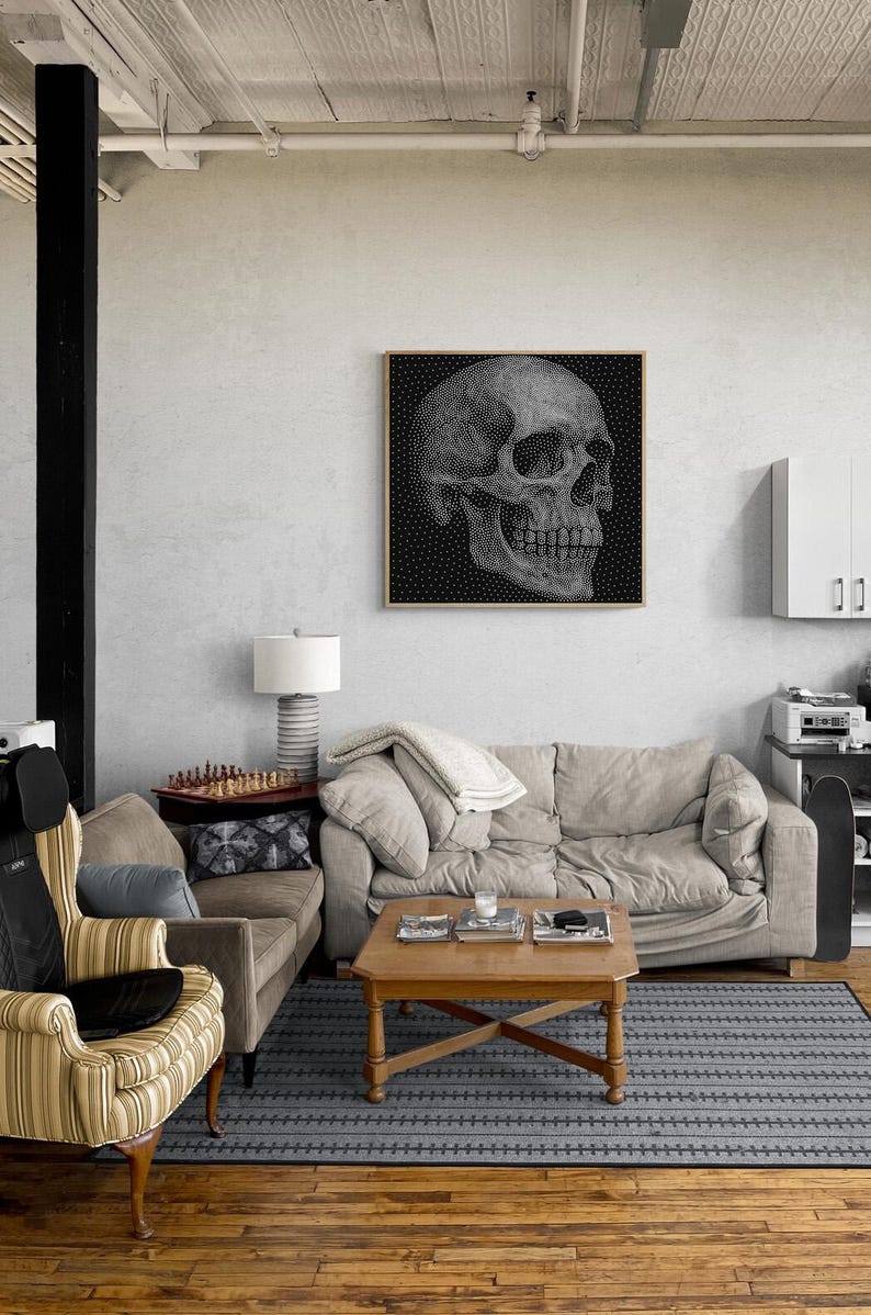 Human Skull Stipple Art Vector Image CNC Router Project / Laser ...