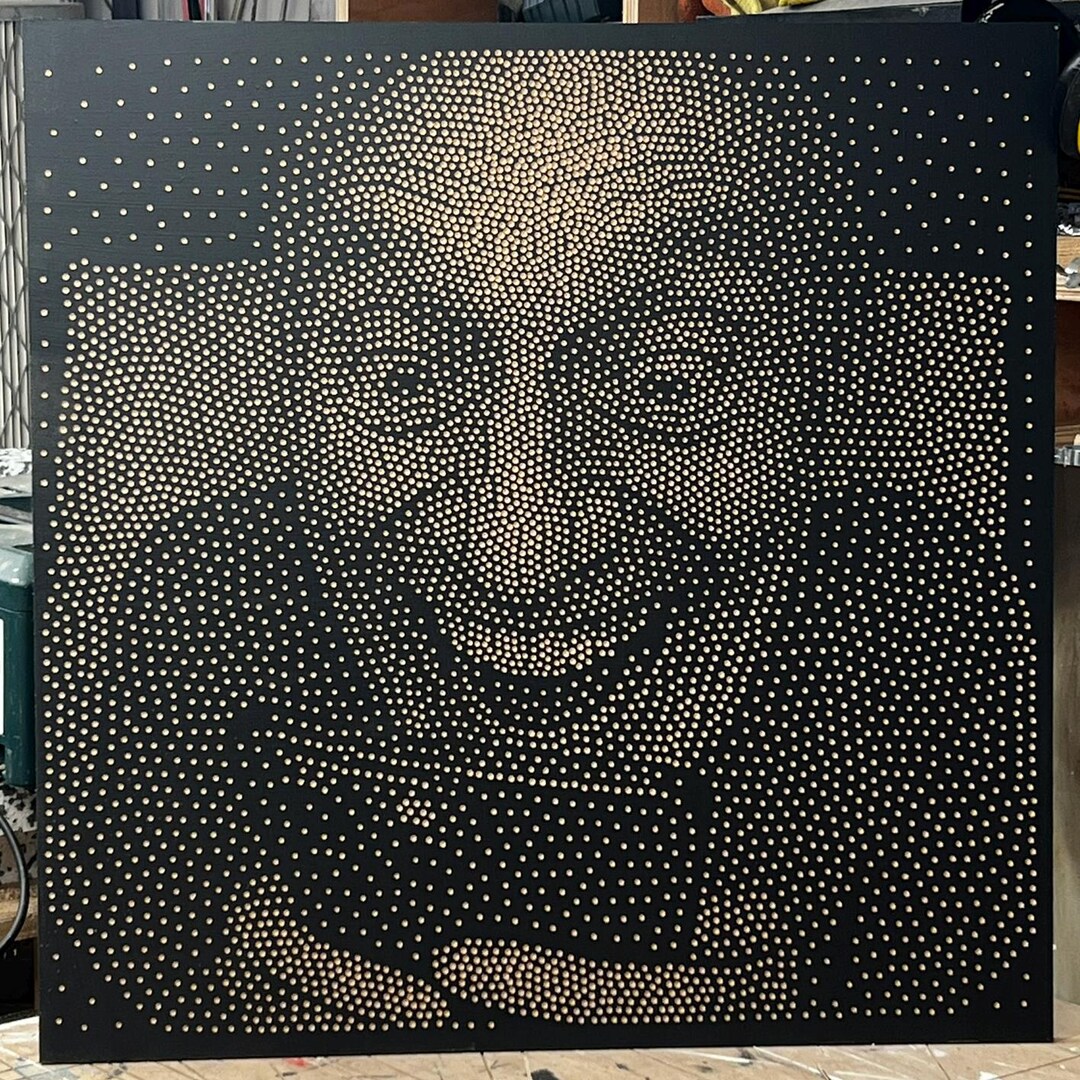 Neil Makes Stipple Art CNC Cut MDF Dot Painting - Bed Phone Man (LOL ...