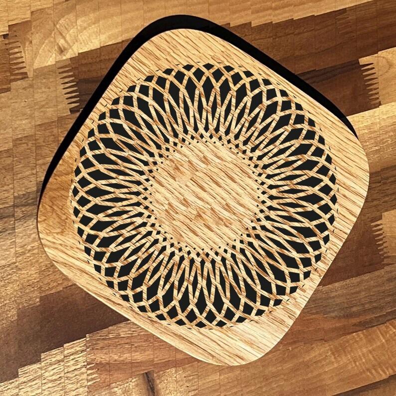 Wooden Trivet CNC Project File Download Engraved Geometric Spiral ...