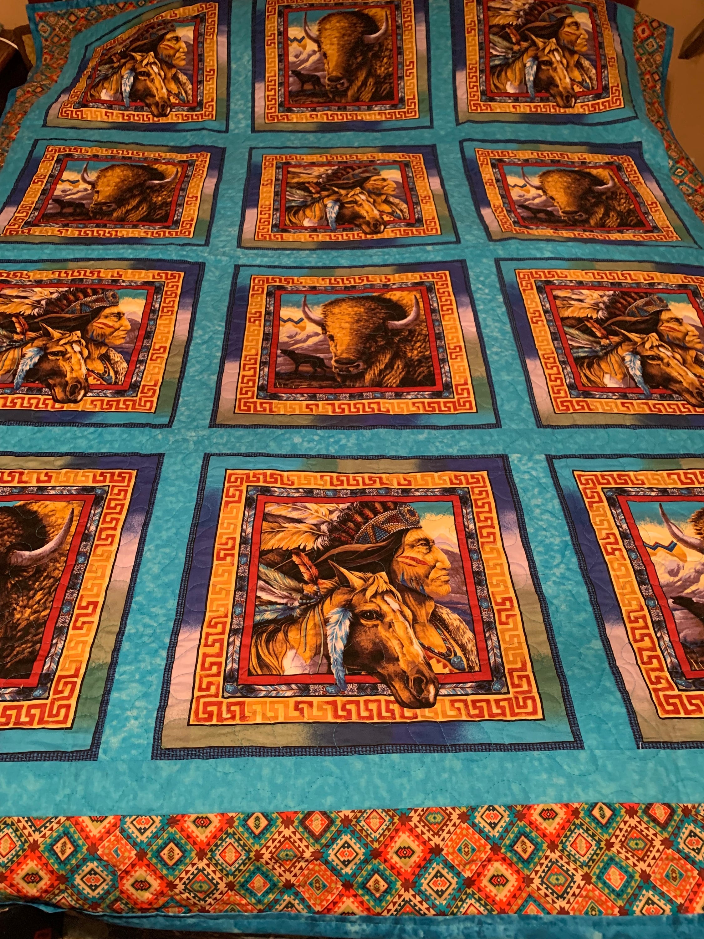 Native American Panels Homemade Full Size Quilt - Etsy