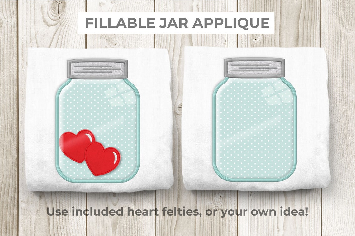 Fillable Canning Jar Applique Embroidery File - Etsy