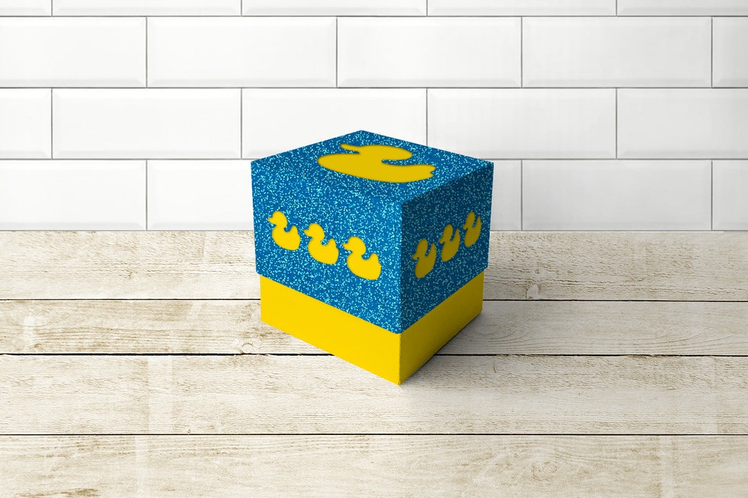 Rubber Ducky Cube Box With Lid SVG Design - Etsy