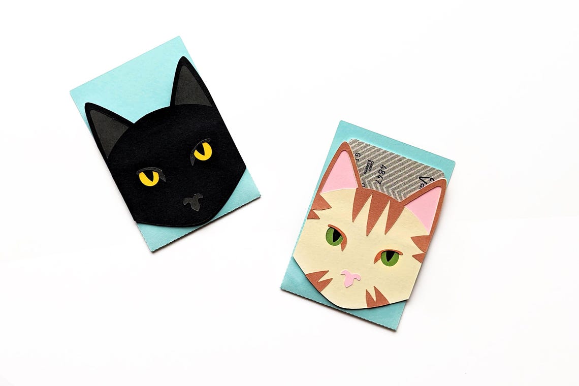 Realistic Cat Face Gift Card Holder SVG File - Etsy