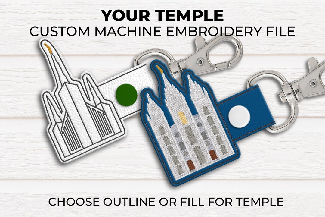 Machine Embroidery FILE of YOUR Temple - Key Fob ITH in the Hoop - Etsy