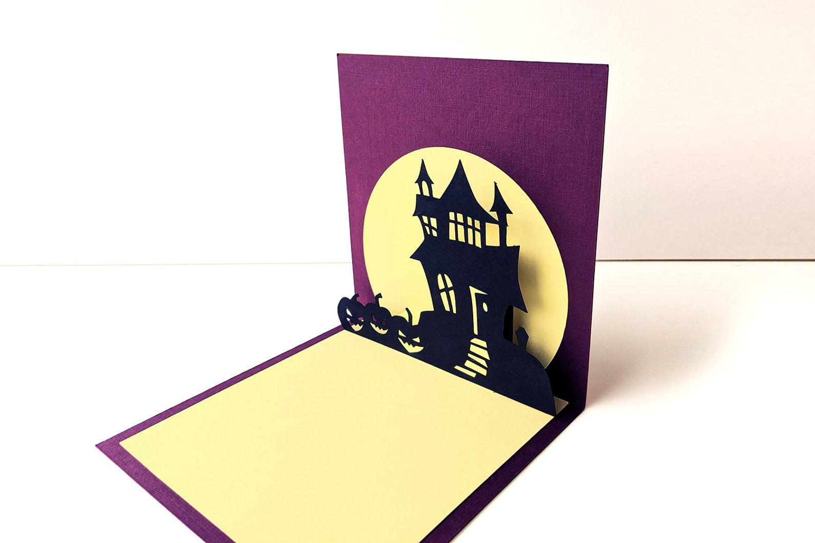 Halloween Haunted House Pop up Card SVG Design - Etsy