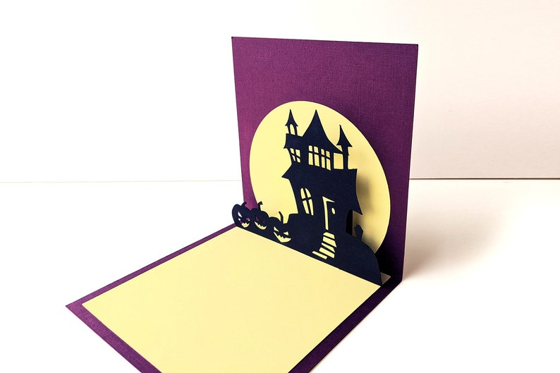 Halloween Haunted House Pop up Card SVG Design - Etsy