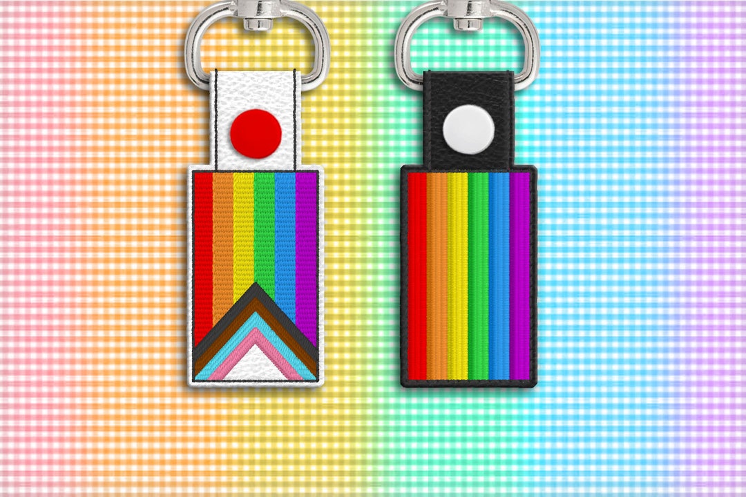 Rainbow Pride Flag ITH Key Fob Duo Applique Embroidery File - Etsy