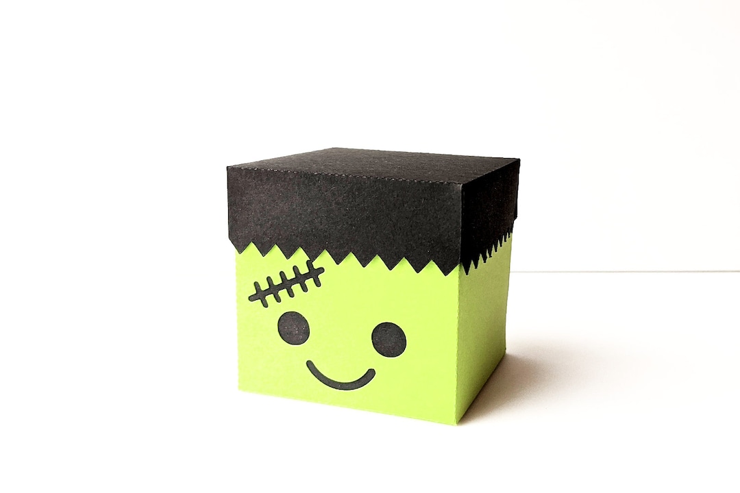 Halloween Frankenstein's Monster Cube Box SVG Design - Etsy