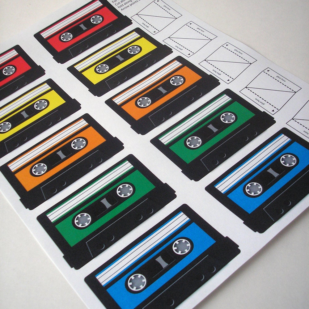 Mix Tape Printable PDF Tags - Etsy