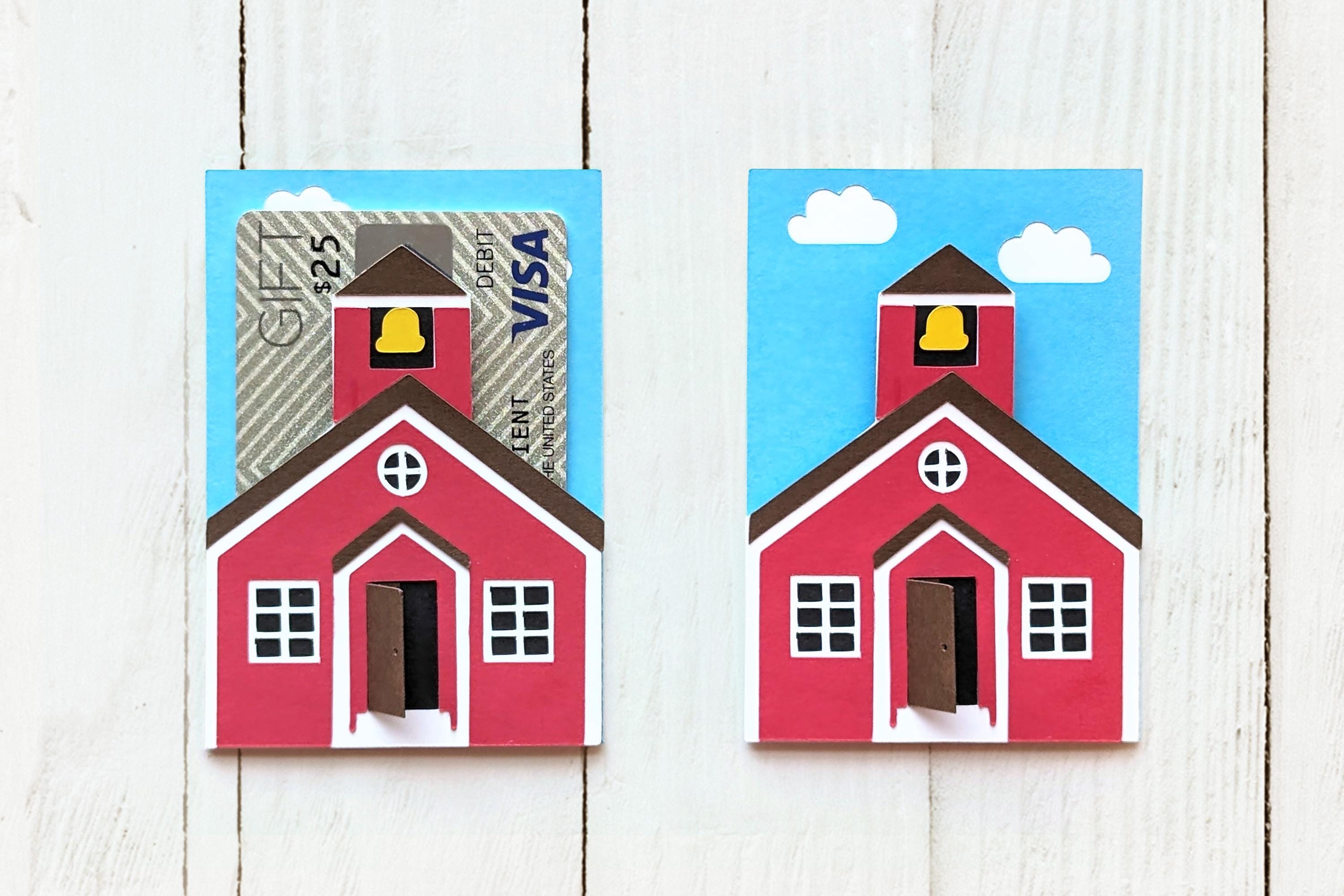 Schoolhouse Gift Card Holder SVG File - Etsy