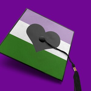 LGBT Pride Stripes With Heart Graduation Cap Decoration SVG for Cut or ...