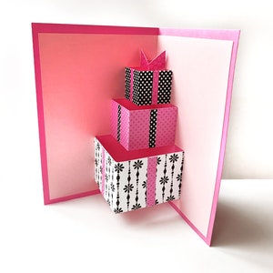 Gift Box Pop up Card SVG + PDF Design - Etsy