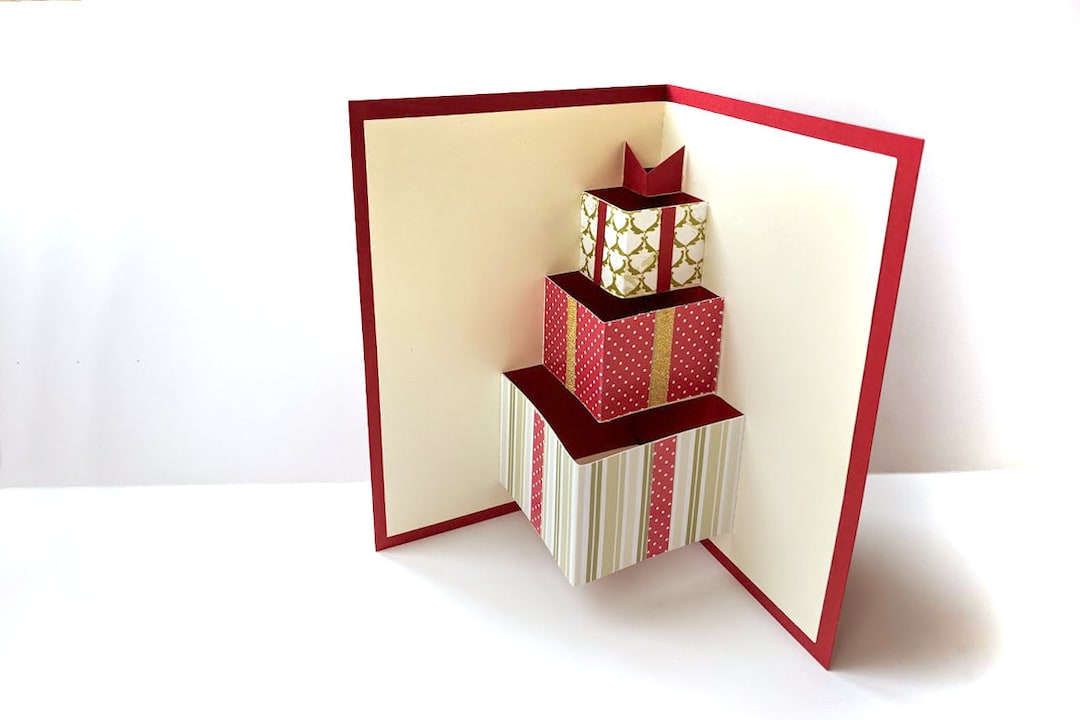 Gift Box Pop up Card SVG + PDF Design - Etsy