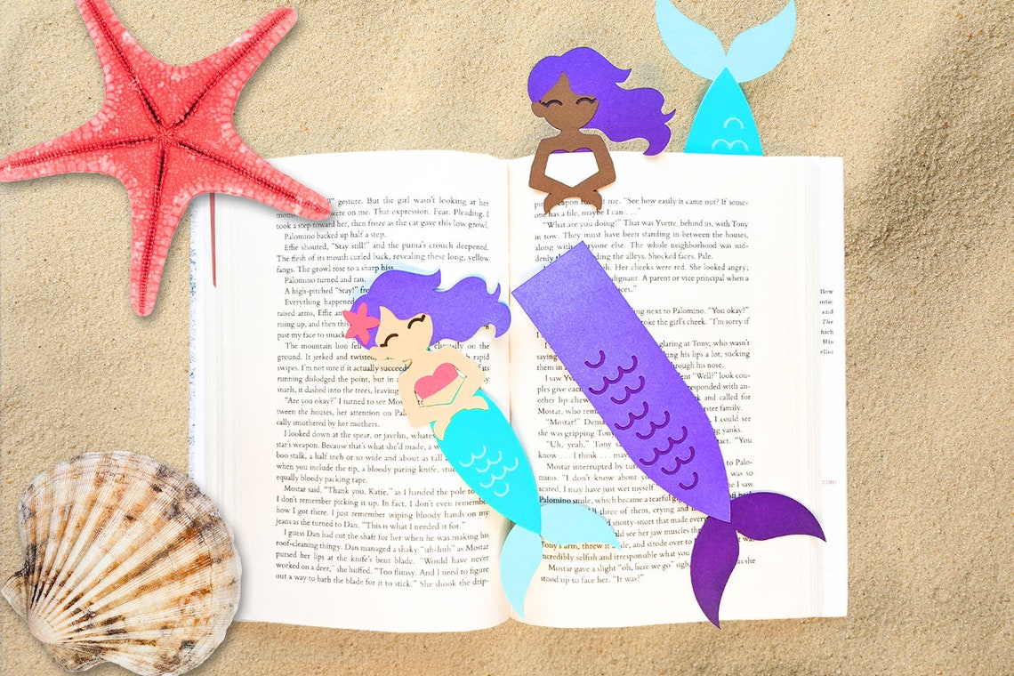 Mermaid Papercut Bookmark SVG File Duo - Etsy