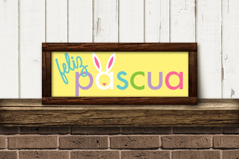 Feliz Pascua Easter Sign SVG File - Etsy