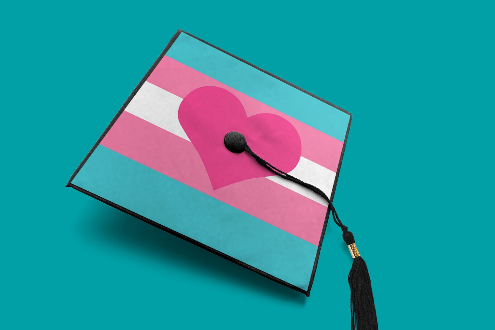 LGBT Pride Stripes With Heart Graduation Cap Decoration SVG - Etsy