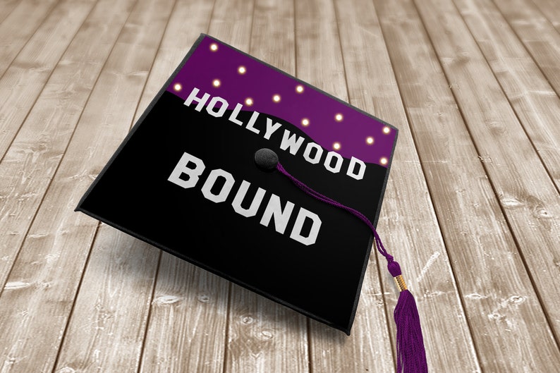 Hollywood Bound Graduation Cap Decoration SVG for Cut or Print | Etsy