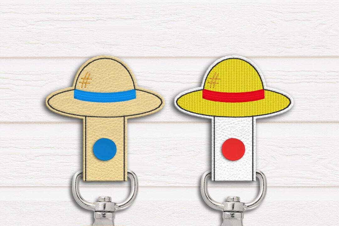 Cartoon Straw Hat ITH Key Fob Applique Embroidery File - Etsy