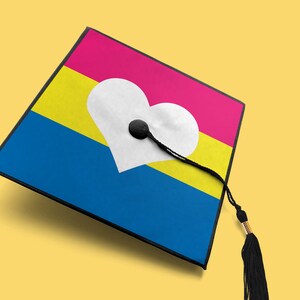 LGBT Pride Stripes With Heart Graduation Cap Decoration SVG for Cut or ...