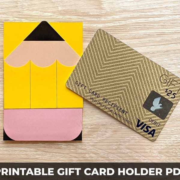 Printable Gift Card Pencil Holder - 60+ Gift Ideas for 2024