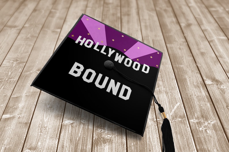 Hollywood Bound Graduation Cap Decoration SVG for Cut or Print | Etsy