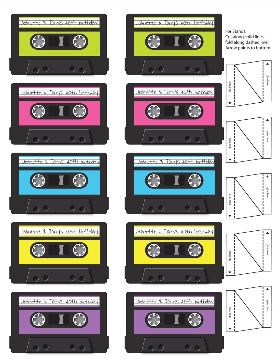 Mix Tape Printable PDF Tags - Etsy