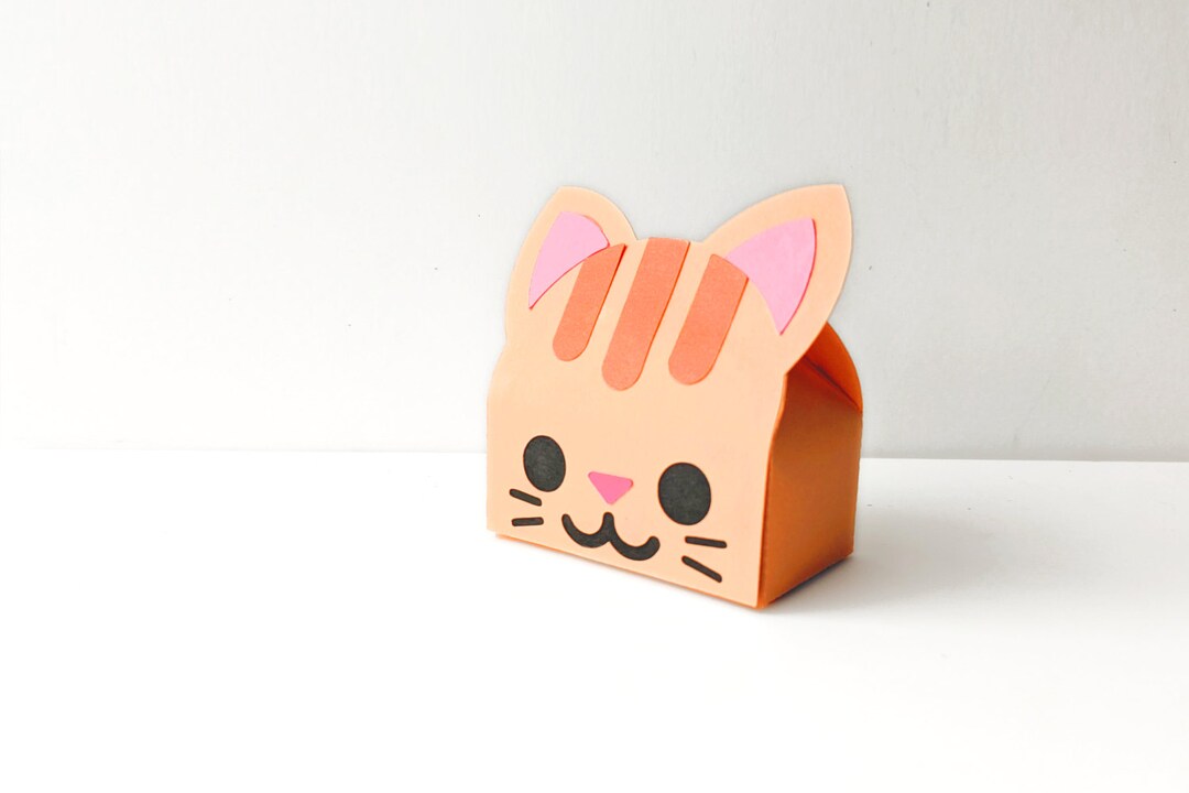 Cat Face Gift Box SVG Design - Etsy