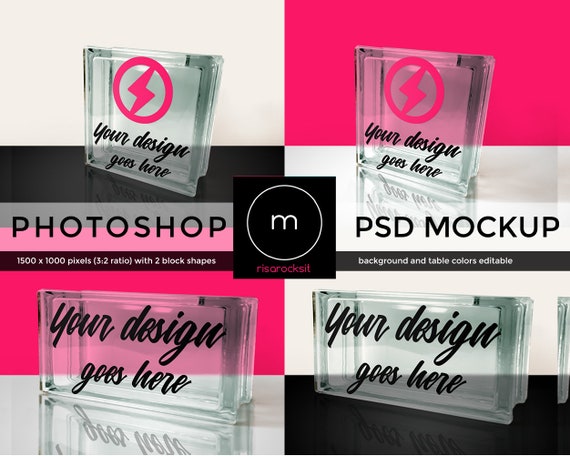 Glass Block PSD Photoshop Product Mockup Set - Etsy