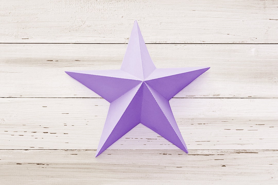 3D Folded Paper Star With 5 Points SVG File Cutting Template - Etsy