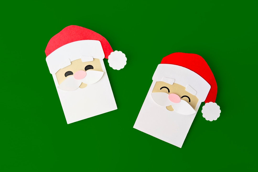 Santa Claus Face Gift Card Holder SVG Design - Etsy