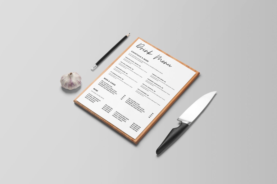 Restaurant / Cafe Menu Template. 3 Different Layout Options for Food ...