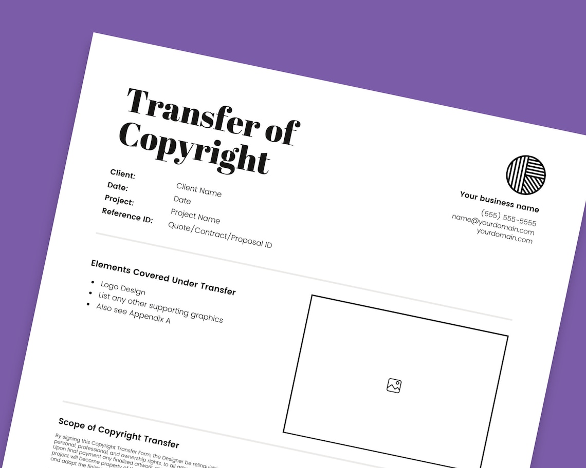 Logo Copyright Transfer Form for Freelance Graphic and Logo Designers ...