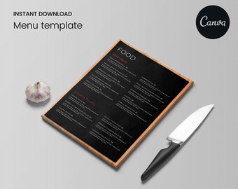 Restaurant Food Menu Template Canva Editable Templatefood - Etsy