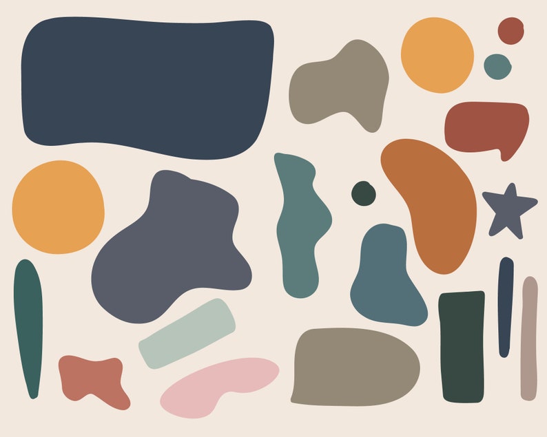 37 Hand-drawn Organic Shapes - Svg Png Eps Ai - Downloadable Clipart - Etsy
