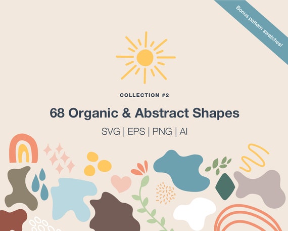 68 Hand-drawn Organic Shapes Collection 2 Svg Png Eps Ai - Etsy