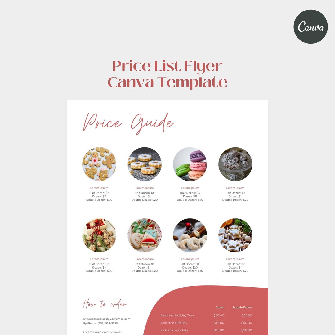 Bakery Price List / Line Sheet Flyer Template 8.5 X 11 Inches - Canva ...