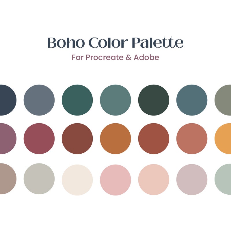 Boho Color Palette - Etsy