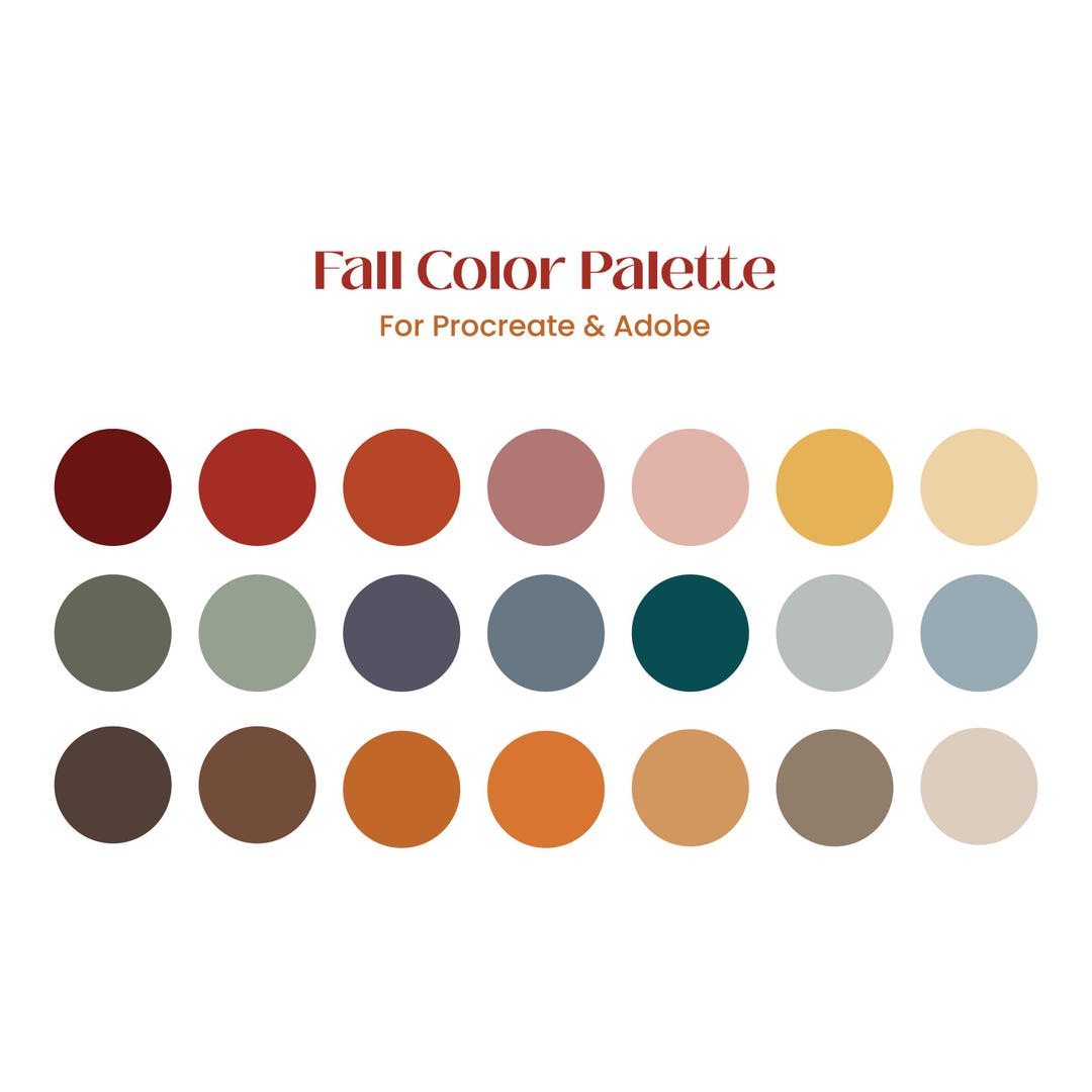Earth Tone Color Swatches: Retro Boho Palette (procreate & Adobe) - Etsy