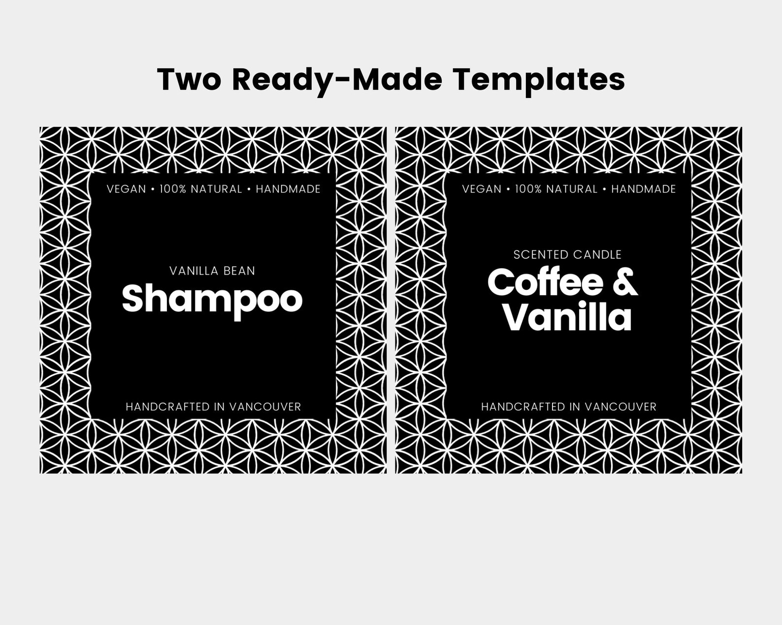 Square Label Sticker Template for Candles, Cosmetics or Food & Beverage ...