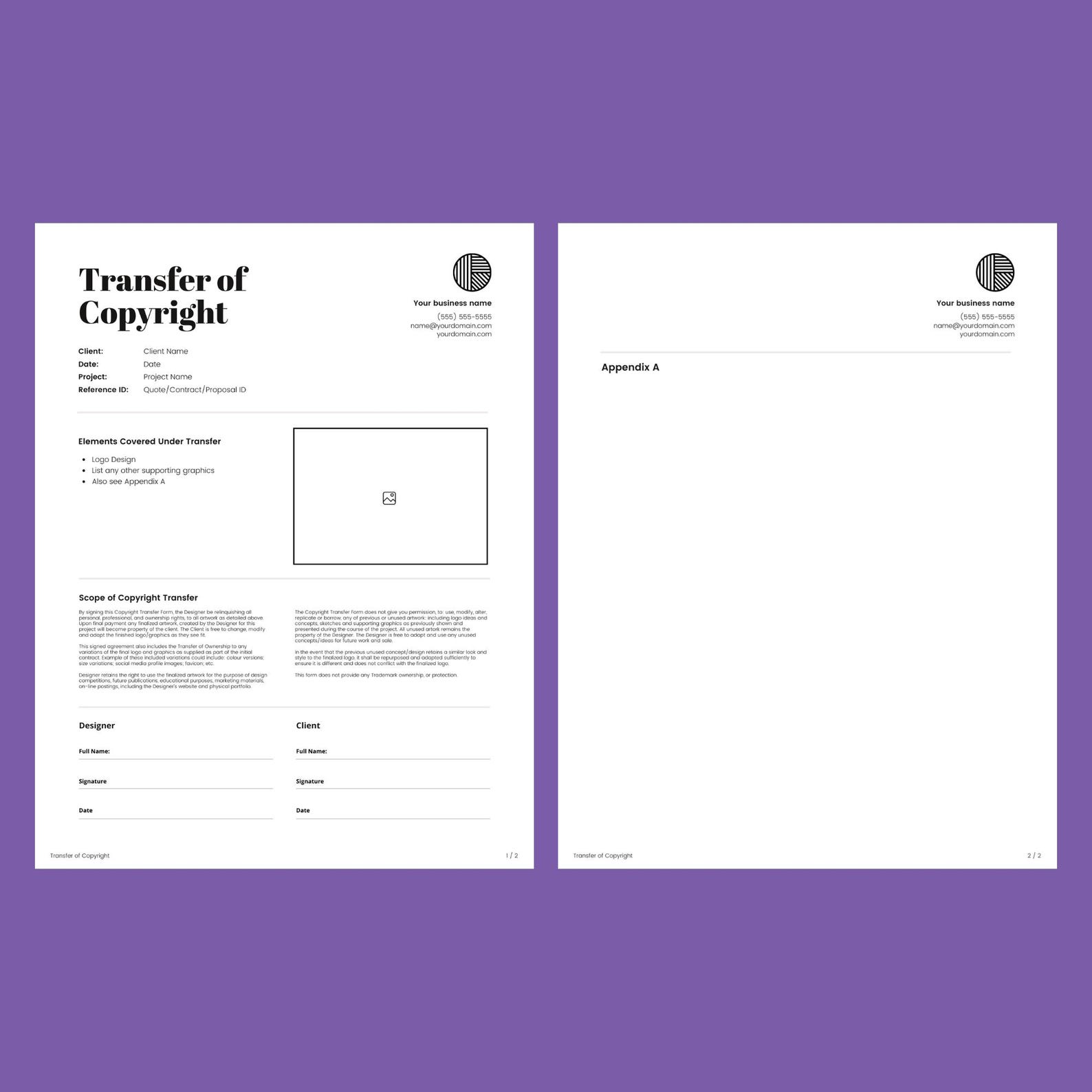 Logo Copyright Transfer Form for Freelance Graphic and Logo Designers ...