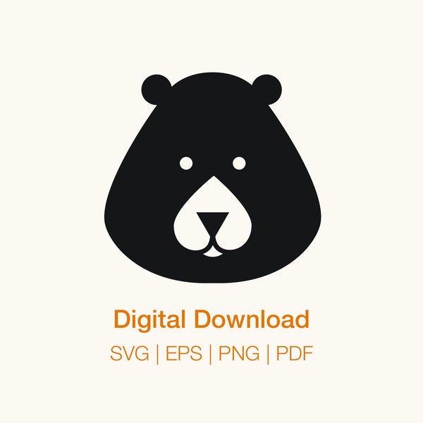 Bear Face Svg - Etsy