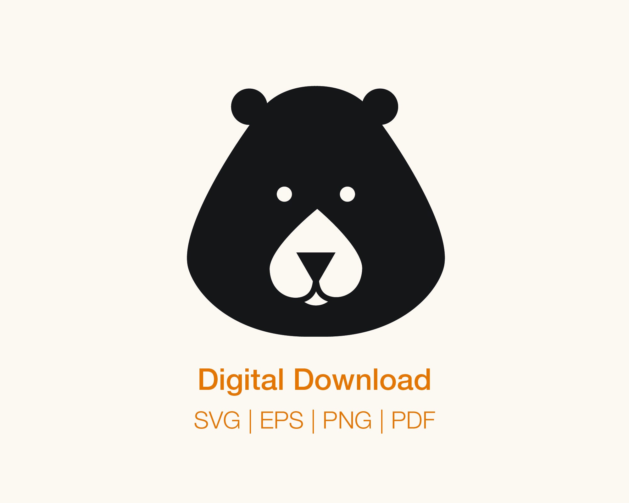 Bear Face SVG PNG EPS Downloadable Clipart - Etsy