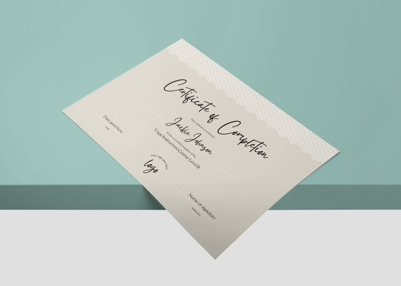 DIY Certificate of Completion Template. Editable & Printable - Etsy